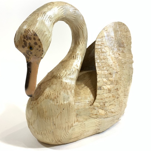 Vintage | Accents | Vintage Straw Reed Handmade Swan Amber Eyes | Poshmark